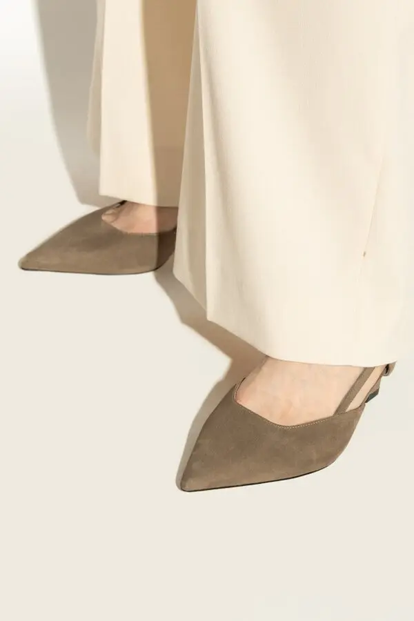 STUART WEITZMAN Pointed Toe High Heel Slingback Sandals - Green
