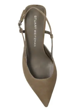 STUART WEITZMAN Pointed Toe High Heel Slingback Sandals - Green