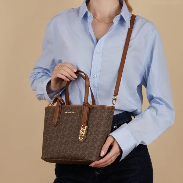 Michael Kors Logo Pattern Tote Bag With Removable Shoulder Strap