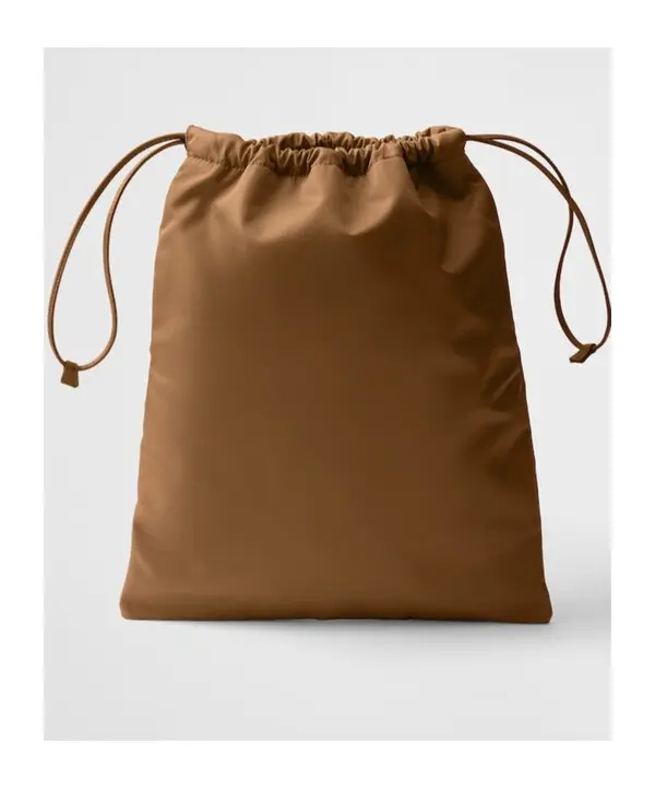 Prada Re-nylon Satin Pouch With Leather Lace