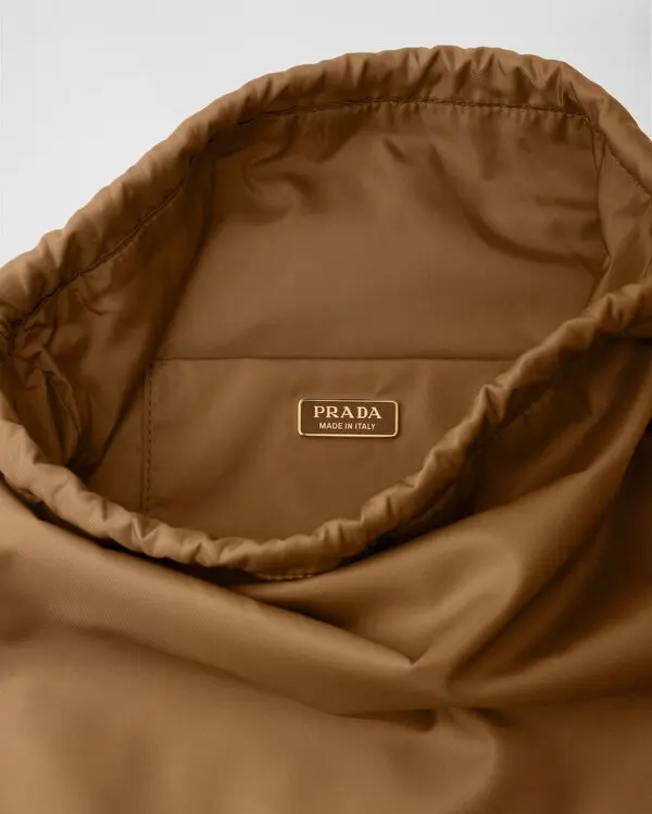 Prada Re-nylon Satin Pouch With Leather Lace