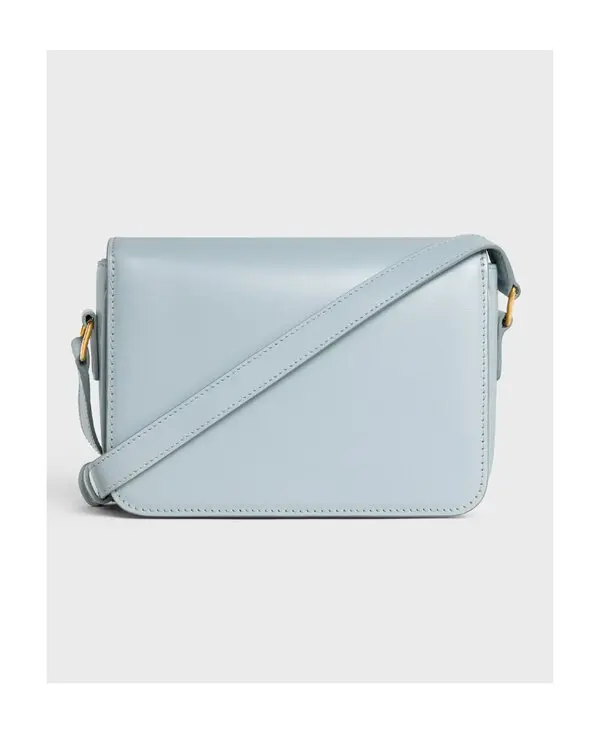 Celine Teen Triomphe Bag In Shiny Calfskin - Blue