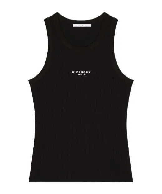 Givenchy Logo Ribbed Tank Top - Black