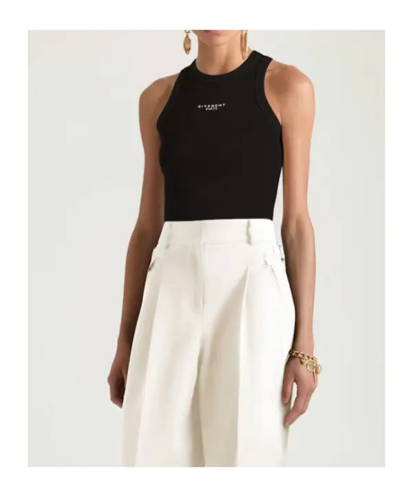 Givenchy Logo Ribbed Tank Top - Black