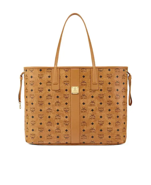Mcm Liz Logo Plaque Top Handle Bag