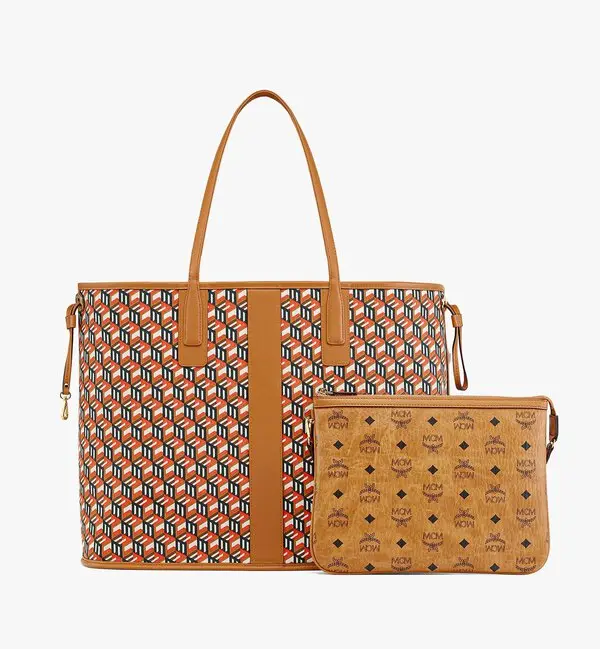 Mcm Liz Logo Plaque Top Handle Bag