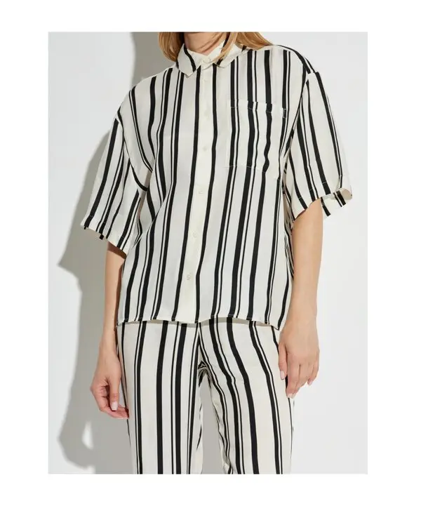 ANINE BING Striped Short-sleeve Shirt - No