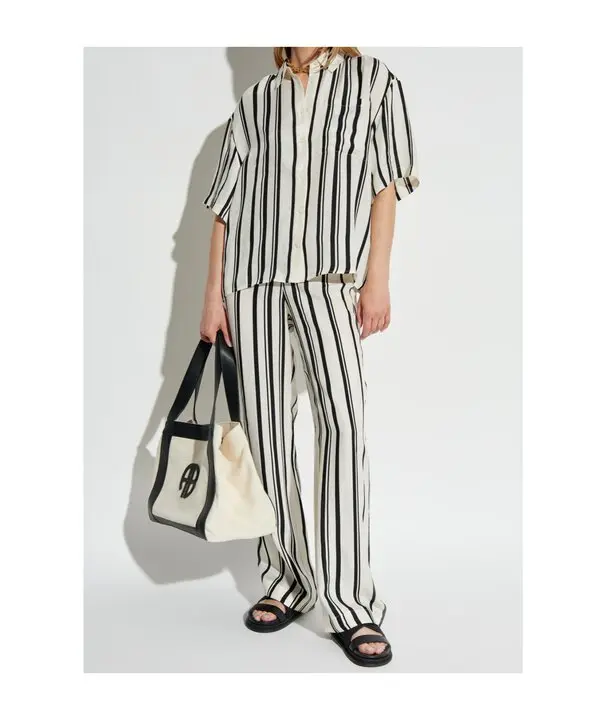 ANINE BING Striped Short-sleeve Shirt - No