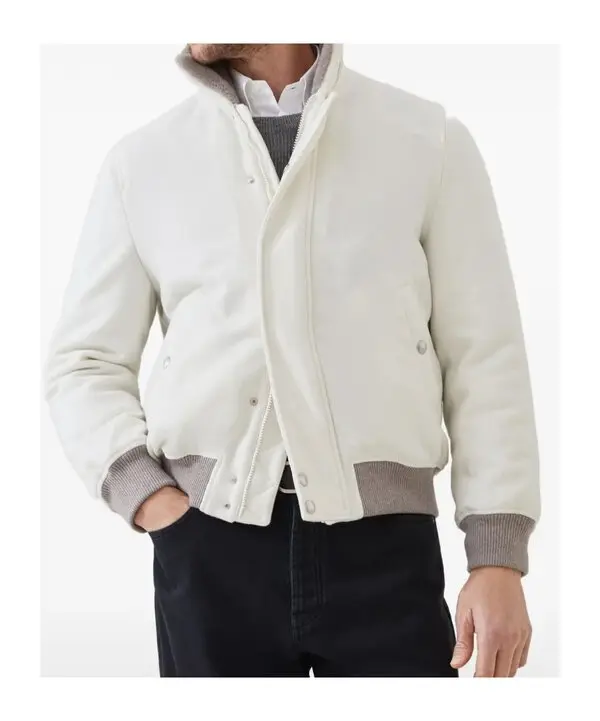 Brunello Cucinelli Aviator Jacket With Fur Trim