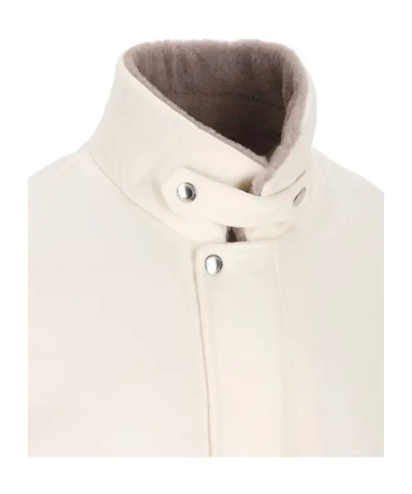 Brunello Cucinelli Aviator Jacket With Fur Trim