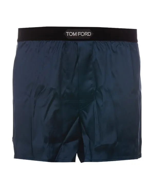 TOM FORD Logo-waistband Stretched Satin Boxers - Black