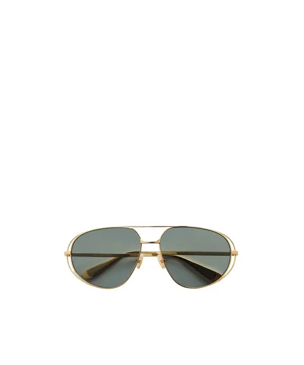 Bottega Veneta Aviator Sunglasses - Gold/green