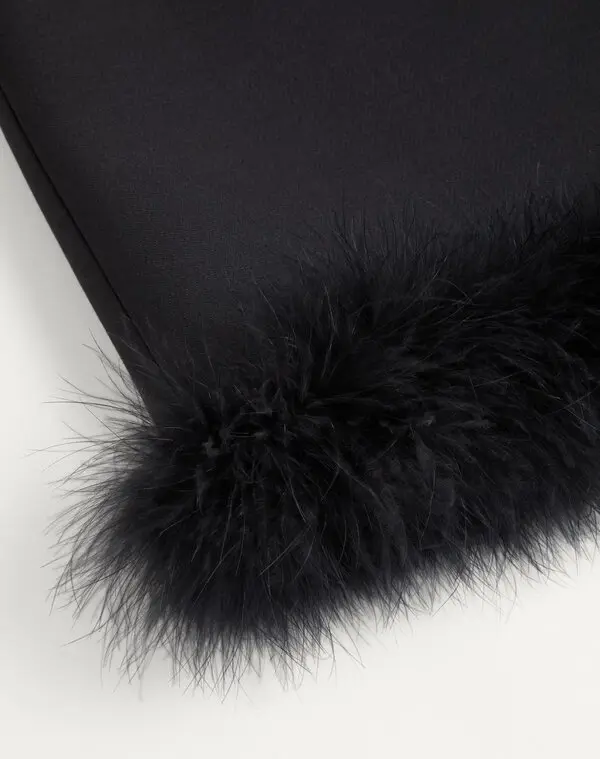 Valentino Garavani Crepe Couture Skirt With Feather Trim