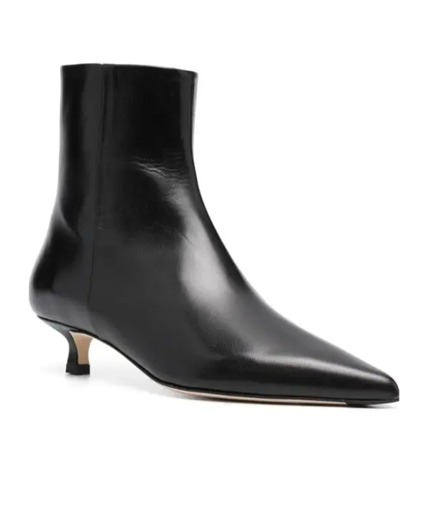 AeydĒ Pointed Toe Zip-up Ankle Boots - Black