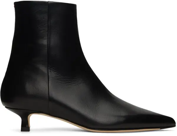 AeydĒ Pointed Toe Zip-up Ankle Boots - Black