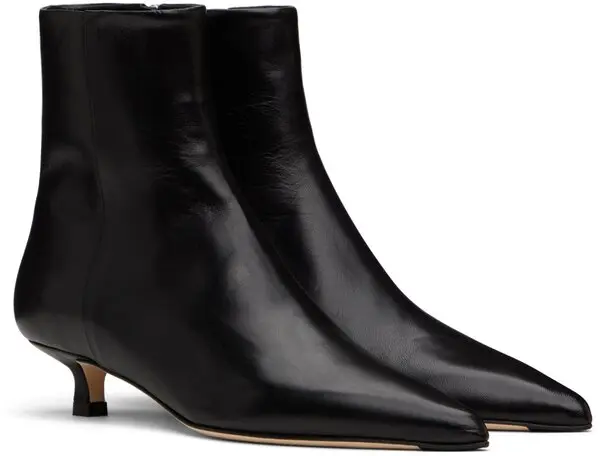 AeydĒ Pointed Toe Zip-up Ankle Boots - Black
