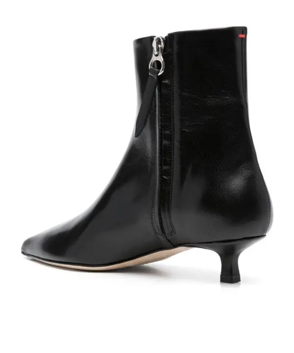 AeydĒ Pointed Toe Zip-up Ankle Boots - Black