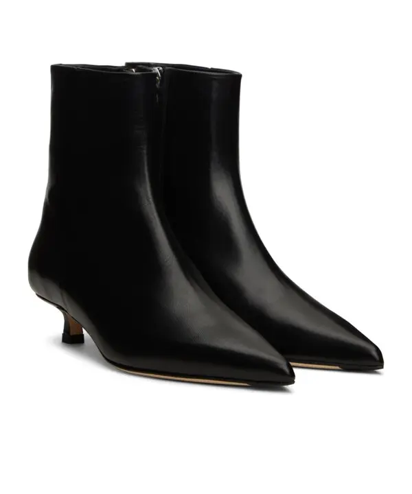 AeydĒ Pointed Toe Zip-up Ankle Boots - Black