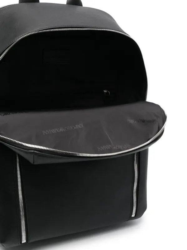 Emporio Armani Logo Plaque Zipped Backpack