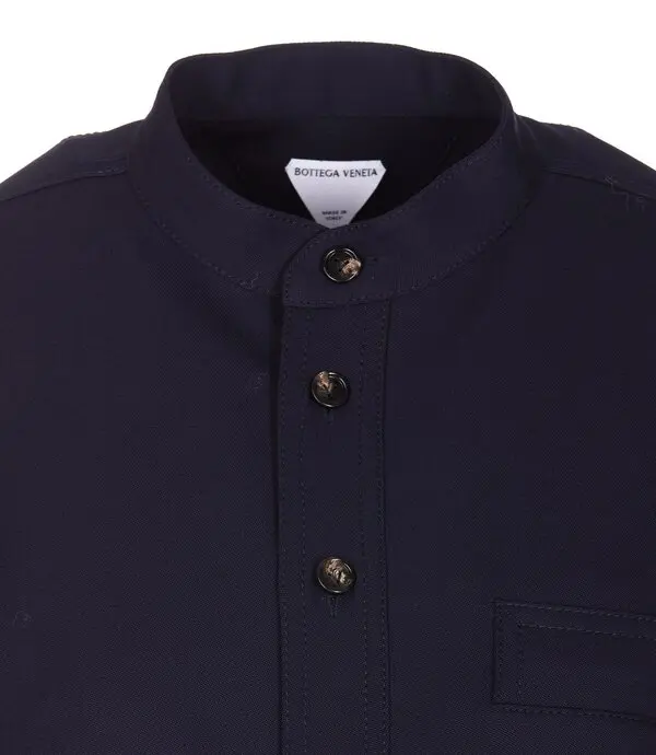 Bottega Veneta Wool-blend Shirt With Band Collar
