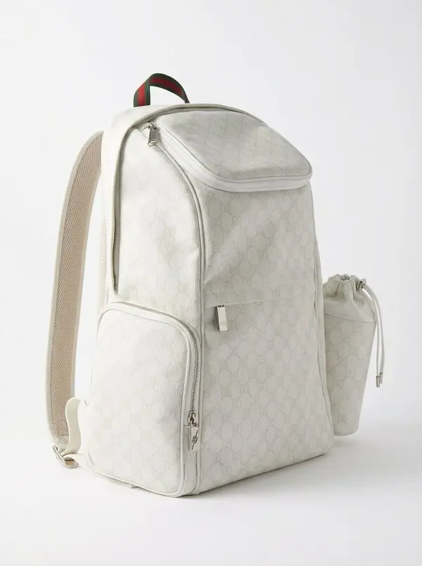 Gucci Gg Monogram Backpack - White