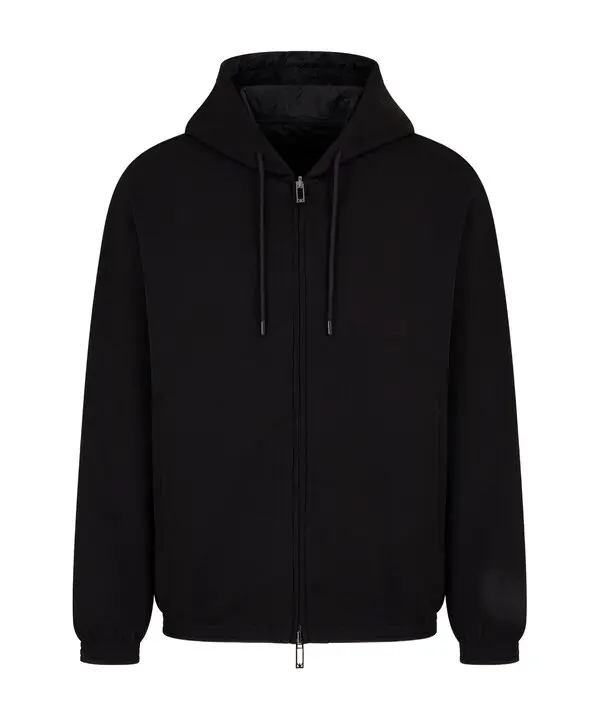 Emporio Armani Reversible Zip-up Drawstring Hoodie