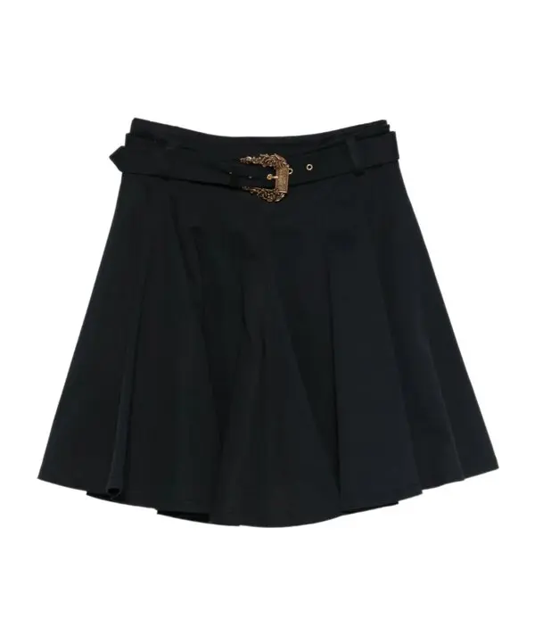 Versace Pleated Skirt With Embellished Buckle Belt