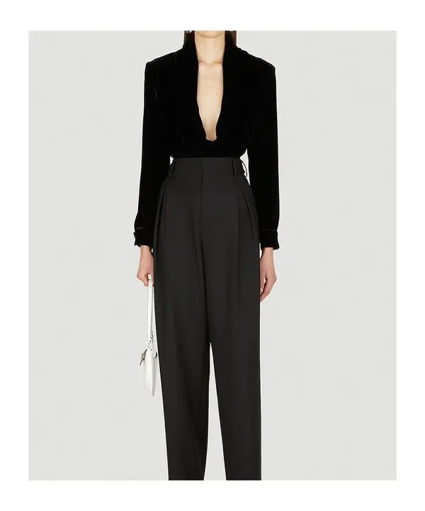 Saint Laurent Velvet Shawl Collar Blouse