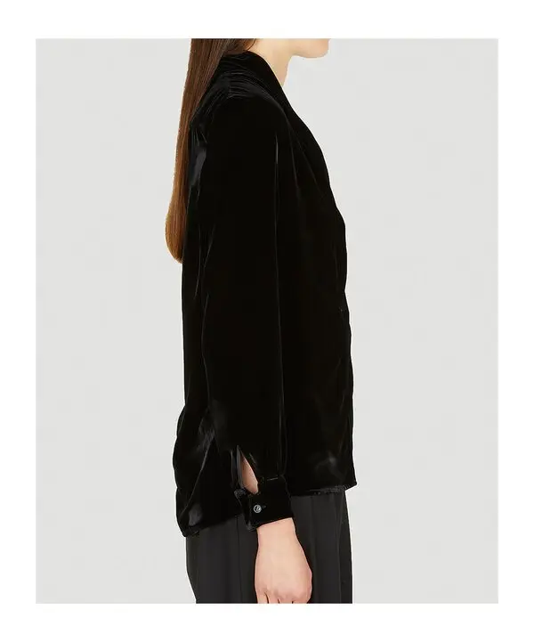 Saint Laurent Velvet Shawl Collar Blouse