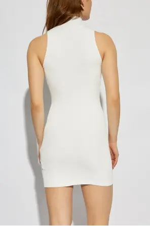 DIESEL® M-onervax Ribbed High Neck Dress With Logo Plaque