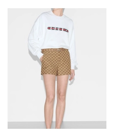 Gucci Logo Printed Jersey Sweatshirt - White
