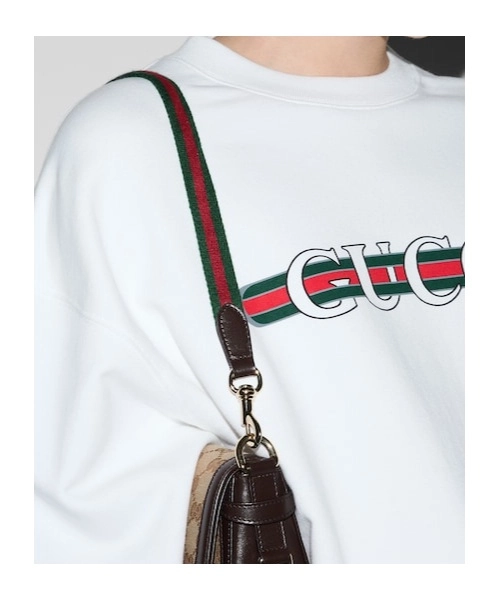 Gucci Logo Printed Jersey Sweatshirt - White