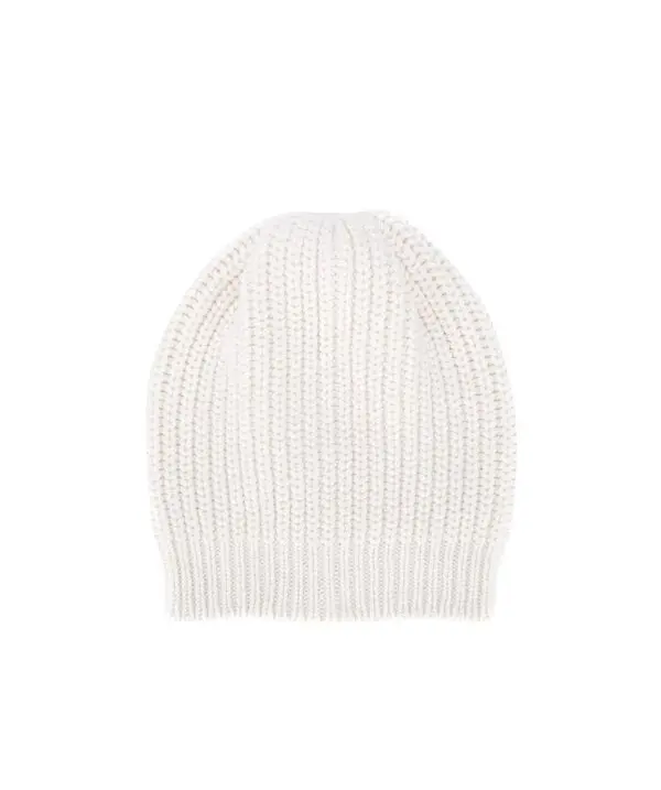 Brunello Cucinelli Ribbed Knitted Beanie - White