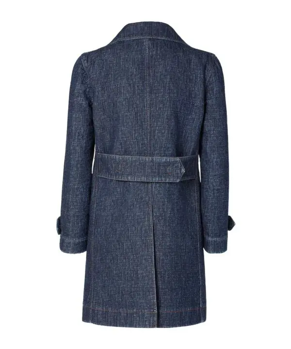 Fendi Quilted Ff Denim Double-breasted Coat