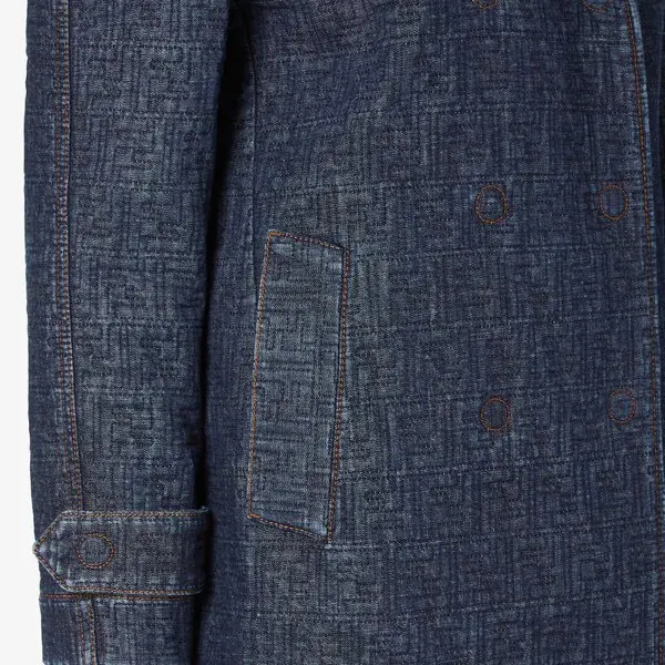 Fendi Quilted Ff Denim Double-breasted Coat