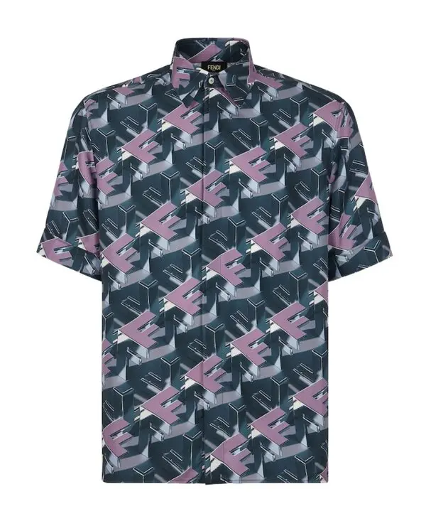 Fendi 3d Effect Short-sleeved Shirt - Blue