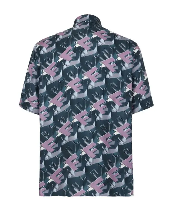 Fendi 3d Effect Short-sleeved Shirt - Blue