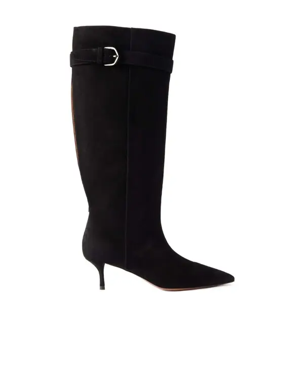 Alaïa Buckled Pointed Toe Kitten Heel Boots