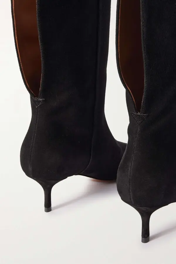 Alaïa Buckled Pointed Toe Kitten Heel Boots