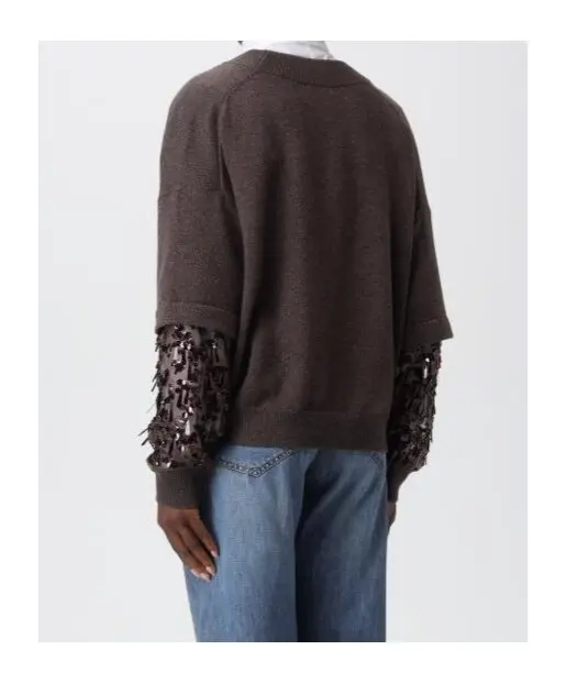 Brunello Cucinelli V-neck Sequin Embellished Sweater