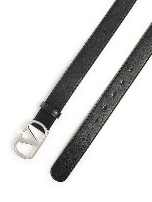 Valentino Garavani Vlogo Signature Buckled Belt - Black