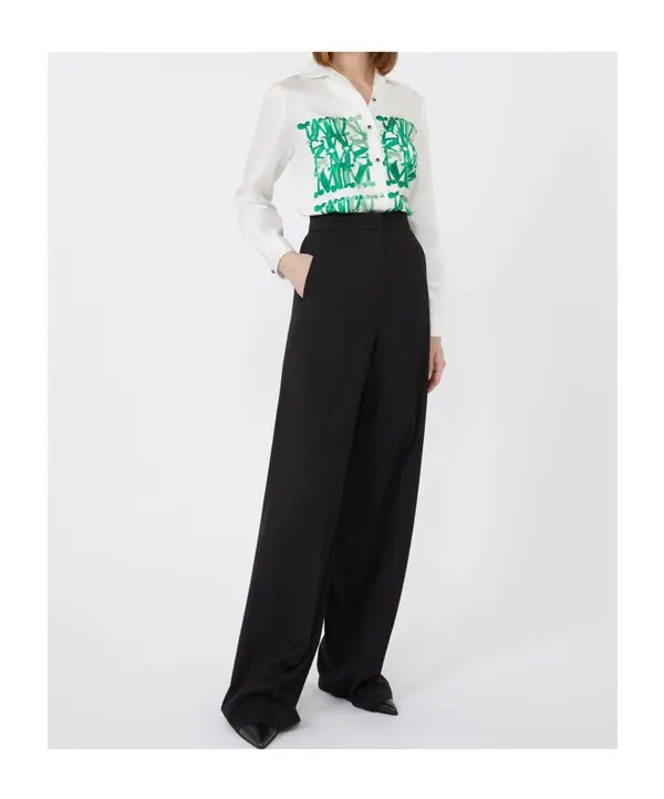 Max Mara Nabil Logo Printed Button-up Shirt - Emerald