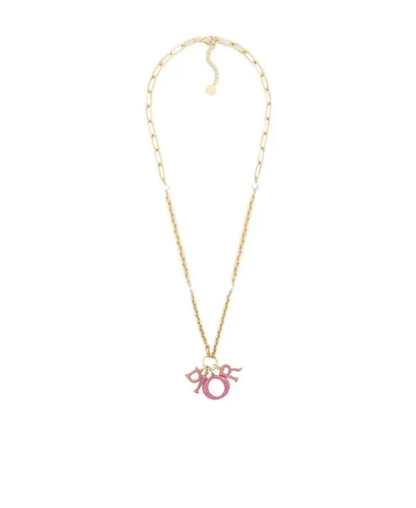 Dior Logo Letter Pendant Necklace - Yellow