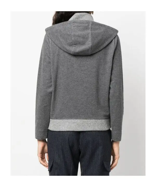 Peserico Zip-up Hooded Jacket With Ribbed Detailing