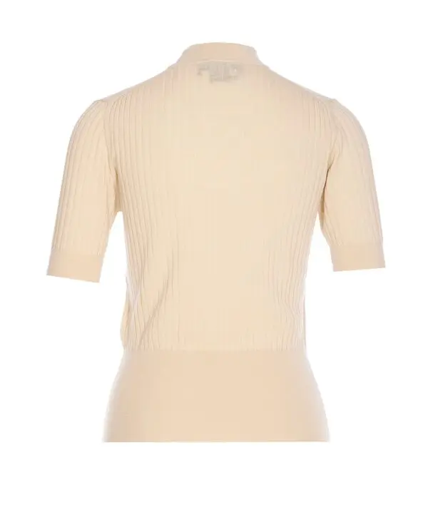 Fendi Short Sleeve Ribbed Sweater