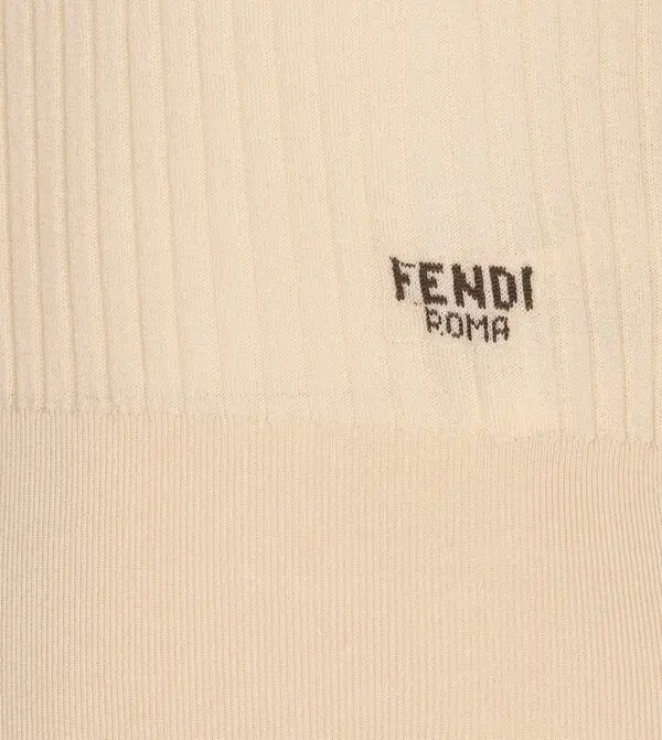 Fendi Short Sleeve Ribbed Sweater