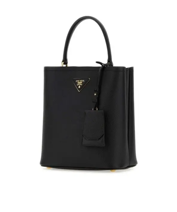 Prada Double Saffiano Logo Plaque Tote Bag