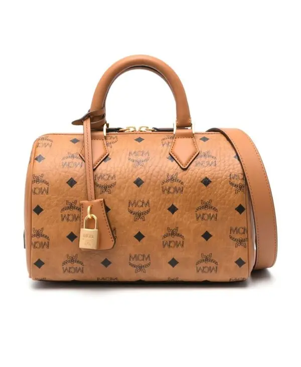 Mcm Visetos Monogrammed Zip-up Tote Bag
