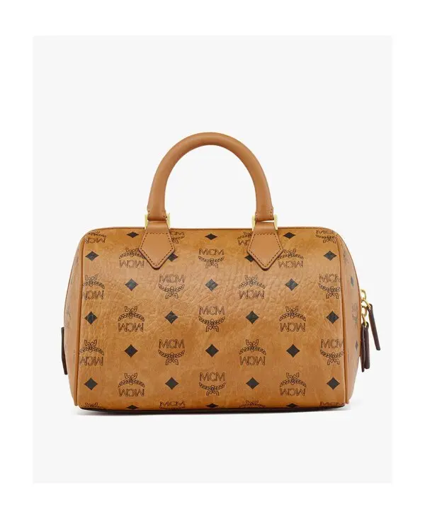 Mcm Visetos Monogrammed Zip-up Tote Bag