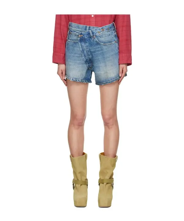 R13 Belt Loop Denim Shorts
